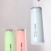 China 450ml Glass Tea Bottle Portable Outdoor Water Bottle with Lanyard Custom Sublimation Logo for sale