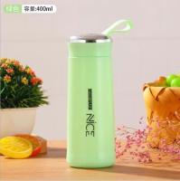 China 450ml Glass Tea Bottle Stainless Steel Lid Outdoor Hiking Water Bottle 205g for sale