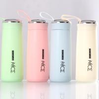 China 450ml Glass Tea Bottle Stainless Steel Lid Outdoor Hiking Water Bottle 205g for sale