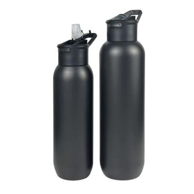 China Stainless Steel Vacuum Flask 580ml 1000ml Sports Water Bottle with Straw for Camping for sale