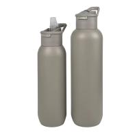 China Stainless Steel Vacuum Flask 580ml 1000ml Sports Water Bottle with Straw for Camping for sale