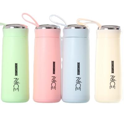 China 450ml Glass Water Bottle Stainless Steel Lid Hot Cold Drinkware for Outdoor Gifts for sale