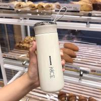 China 450ml Glass Water Bottle Stainless Steel Lid Hot Cold Drinkware for Outdoor Gifts for sale