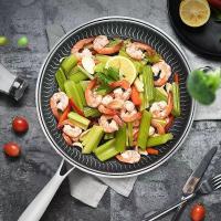 China 316 Stainless Steel Frying Pan 28cm 30cm Non Stick Hex Clad Honeycomb Skillet for sale