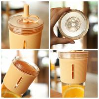China 700ml BPA Free Clear Plastic Water Bottle with Straw Sleeve Portable Drinking Bottle for sale