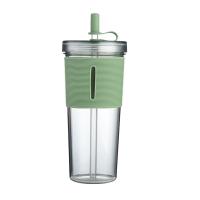 China Portable Plastic Water Bottle 700ml Single Wall Tumbler with Silicone Sleeve for sale