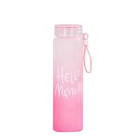 China 500ml BPA Free Custom Logo Gradient Frosted Glass Water Bottle Cup for Student for sale