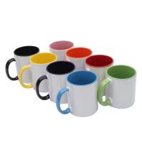 China 11oz Ceramic Color Coffee Mug with Handgrip Sublimation Blanks in Modern Design for sale