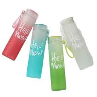 China Frosted Glass Drinking Bottle 500ml Eco-Friendly Matte Glass Water Bottle for sale