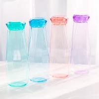 China 400ml Glass Water Bottle 21.5x7.5cm Reusable Drinking Cup for Office Camping for sale