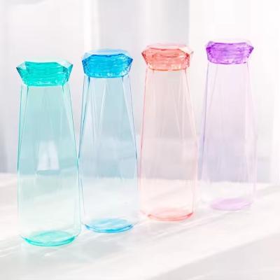 China 400ml Glass Water Bottle 21.5x7.5cm Reusable Drinking Cup for Office Camping for sale