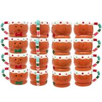 China 3D Cartoon Ceramic Gingerbread Man Coffee Mug 300ML Cute Christmas Gift for sale