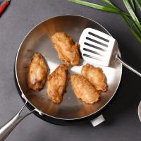 China 304 Stainless Steel Frying Pan 28cm Induction Gas Stove Multi-Function Pancake Pan for sale