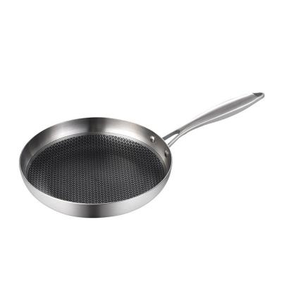 China 304 Stainless Steel Frying Pan 28cm Induction Cooker Gas Stove Kitchen Cookware for sale