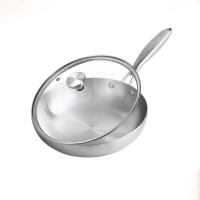 China 304 Stainless Steel Frying Pan 28cm Induction Cooker Gas Stove Kitchen Cookware for sale