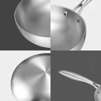 China 304 Stainless Steel Frying Pan 28cm Induction Cooker Gas Stove Kitchen Cookware for sale