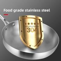 China 304 Stainless Steel Frying Pan 28cm Induction Cooker Gas Stove Kitchen Cookware for sale