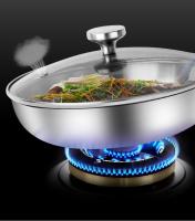 China 304 Stainless Steel Frying Pan 28cm Induction Cooker Gas Stove Kitchen Cookware for sale