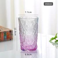 China LID Transparent Clear Can Glass 350ml Creative Portable Leak Proof Color Bark Pattern for sale
