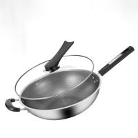China 304 Stainless Steel Honeycomb Wok Nonstick Cookware 32cm 34cm Diameter for Gas Induction for sale