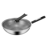 China 304 Stainless Steel Honeycomb Wok Nonstick Cookware 32cm 34cm Diameter for Gas Induction for sale