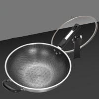 China 304 Stainless Steel Honeycomb Wok Nonstick Cookware 32cm 34cm Diameter for Gas Induction for sale