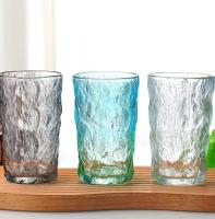 China 350ml Glass Tumbler with Lid for Milk Tea Milkshake Ice Cream Drinks Cup 7.7x6.6x12.8cm for sale