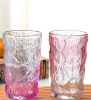 China 350ml Glass Tumbler with Lid for Milk Tea Milkshake Ice Cream Drinks Cup 7.7x6.6x12.8cm for sale