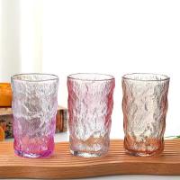 China 350ml Glass Tumbler with Lid for Milk Tea Milkshake Ice Cream Drinks Cup 7.7x6.6x12.8cm for sale