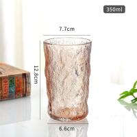 China 350ml Glass Tumbler with Lid for Milk Tea Milkshake Ice Cream Drinks Cup 7.7x6.6x12.8cm for sale