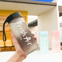 China 600ml Custom Logo Plastic Cup with Transparent and Student Water Bottle Portable Design for sale