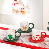 China Christmas Ceramic Cup 250ml Snowman Design Gift Set White Red Green for sale