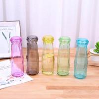 China 400ml Portable Glass Water Bottle with Straw for Office Camping Sports for sale