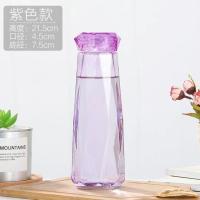 China 400ml Portable Glass Water Bottle with Straw for Office Camping Sports for sale