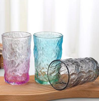 China 350ml Frosted Glass Cup with Lid European Style Transparent Clear Can Glass for Milk Tea Drinks for sale