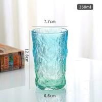 China 350ml Frosted Glass Cup with Lid European Style Transparent Clear Can Glass for Milk Tea Drinks for sale