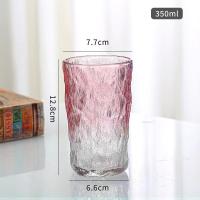 China 350ml Frosted Glass Cup with Lid European Style Transparent Clear Can Glass for Milk Tea Drinks for sale