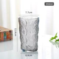 China 350ml Frosted Glass Cup with Lid European Style Transparent Clear Can Glass for Milk Tea Drinks for sale