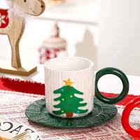 China Christmas Ceramic Mug 250ml European Style Deer Home Decor Santa Dinnerware Set for sale