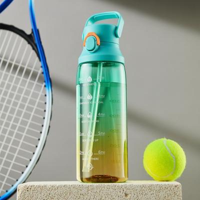 China PP Plastic Sports Water Bottle 750ml Gradient Color Portable Direct Drinking for Travel for sale
