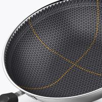 China 316 Stainless Steel Wok 30cm Nonstick Cooking Pan with Glass Lid for Household Use for sale