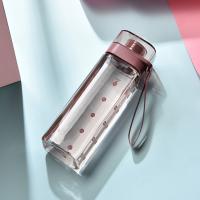 China PC Plastic Square Water Bottle 550ml 700ml Outdoor Sports Portable with Handle Rope for sale