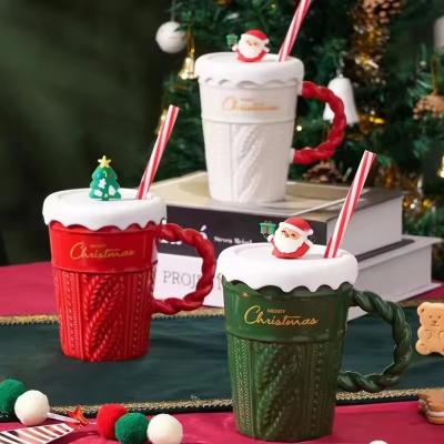 China Christmas Ceramic Coffee Mug 400ml Festive Tea Cup for Sustainable Business Gifts for sale
