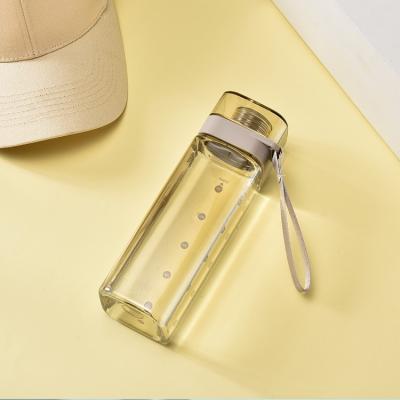 China Custom Color Plastic Water Bottle 550ml Leakproof Flip Lid with Handle Rope for sale