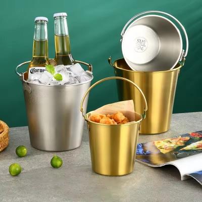 China 304 Stainless Steel Ice Bucket 1L with Handle for Beer Champagne Party for sale