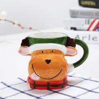 China Custom 3D Ceramic Christmas Mug 8x10cm 350ml Santa Reindeer Penguin Snowman Hot Drinks for sale
