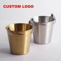 China 304 Stainless Steel Ice Bucket 1.8L American Style Beverage Chiller for Wine Beer Party for sale