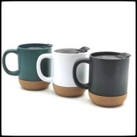 China ALL Pieces 400ml Capacity Eco-Friendly Reusable Ceramic Mugs Cork Bottom Coffee Mug Cup for sale
