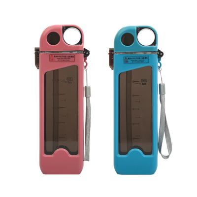 China 350ml Graduated Straw Rope Water Bottle PP PC Material Sports Cup for Climbing for sale