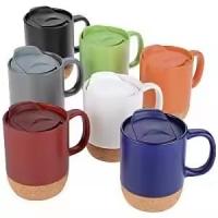 China Minimalist Design Style 400ml Large Ceramic Mug With Cork Bottom For Tea and Coffee for sale